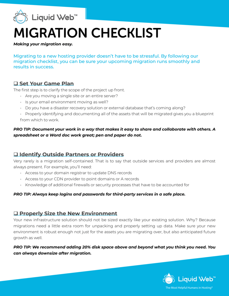 A Complete Checklist for a Successful Server Migration | Liquid Web