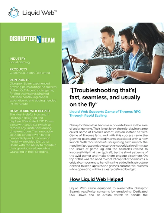 Disruptor Beam | Customer Story | Liquid Web