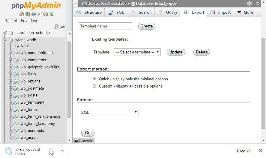 Exporting Databases And Tables With Phpmyadmin Liquid Web