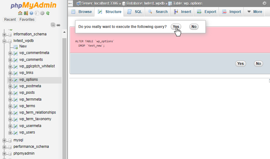 Deleting Fields From Database Tables With Phpmyadmin Liquid Web