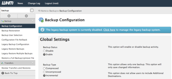 Configuring cPanel Backups in WHM | Liquid Web