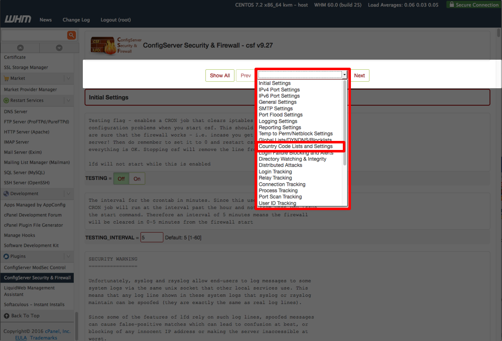 Blocking Traffic by Country in the CSF Firewall | Liquid Web