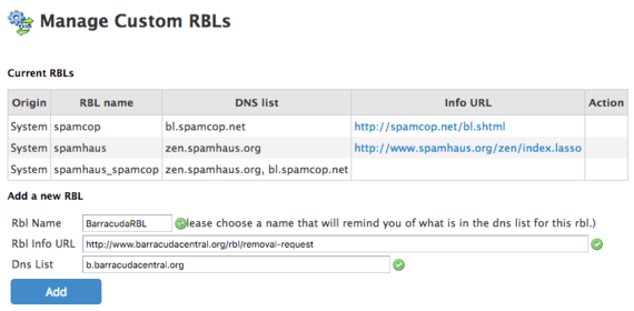 Adding Custom RBLs | Liquid Web