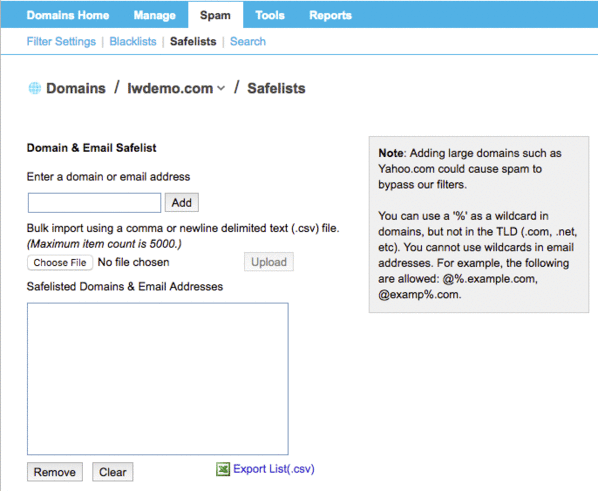 Safelisting Email Addresses, Domains, and IPs in Premium Business Email ...