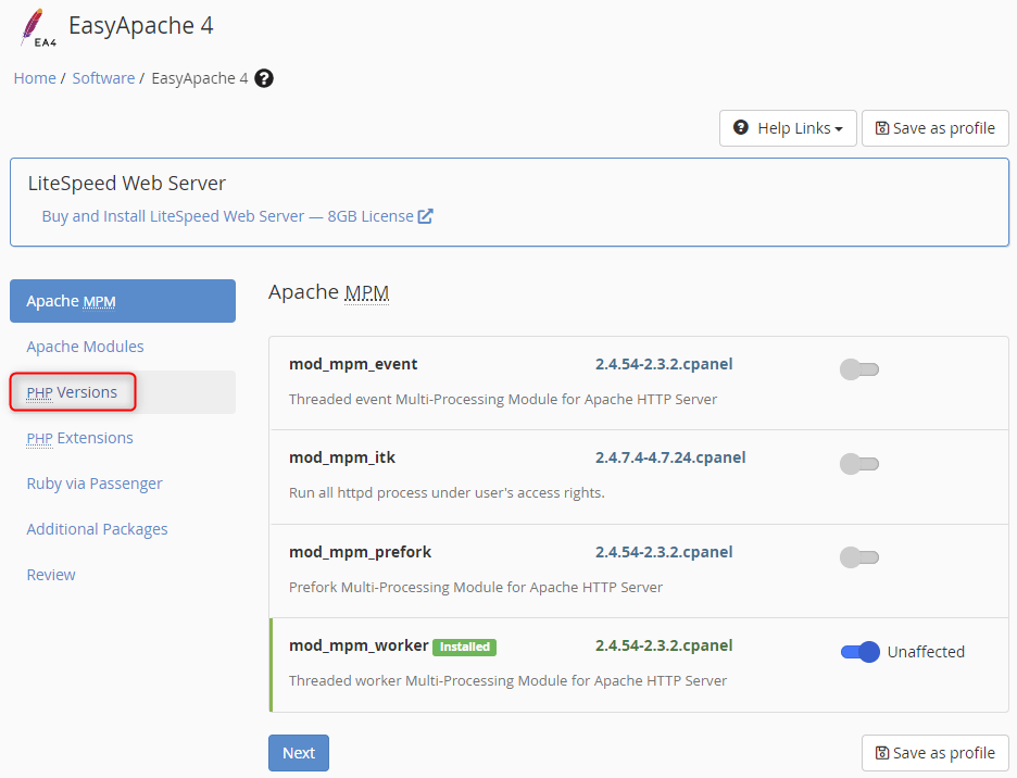 How To Upgrade Apache And Php With Cpanels Easyapache Liquid Web