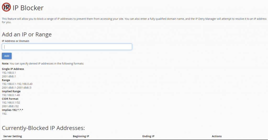 How to Use the IP Blocker in cPanel | Liquid Web