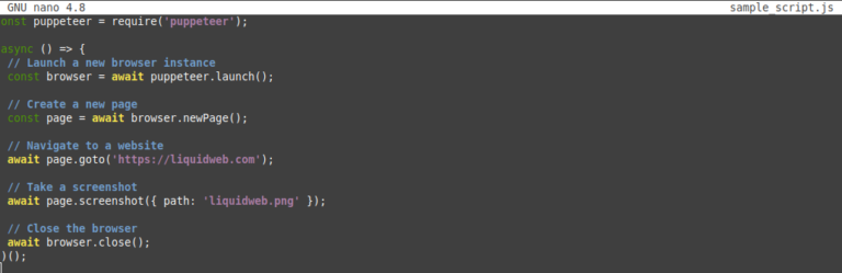 Puppeteer Tutorial — Installing Puppeteer on AlmaLinux | Liquid Web
